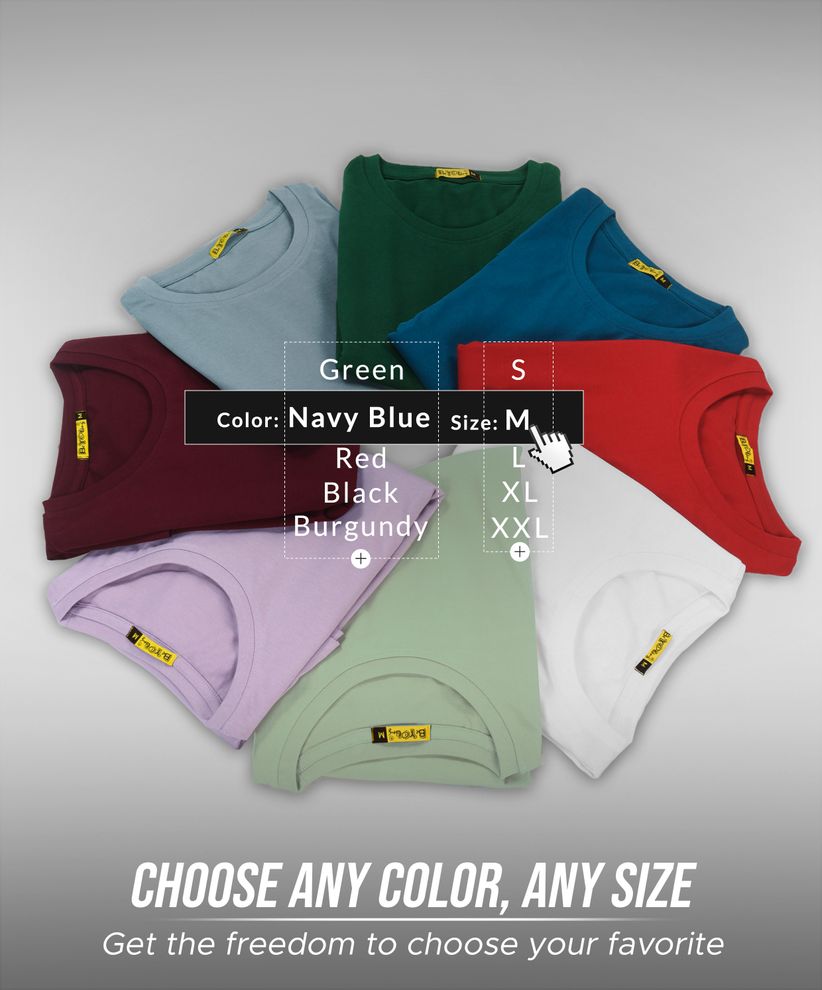 Buy Pick Any 4 Plain T-shirt Combo Online at Just Rs.1099