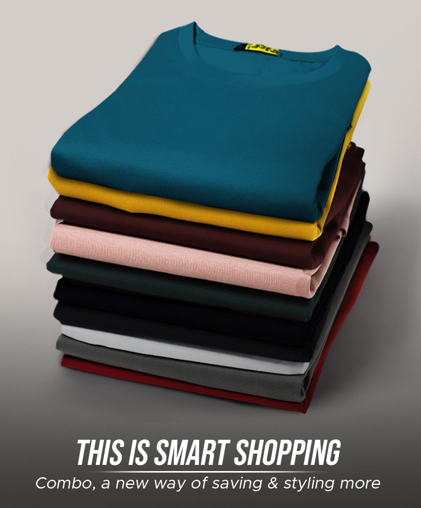 Buy Pick Any 4 Plain T-shirt Combo Online at Just Rs.1099