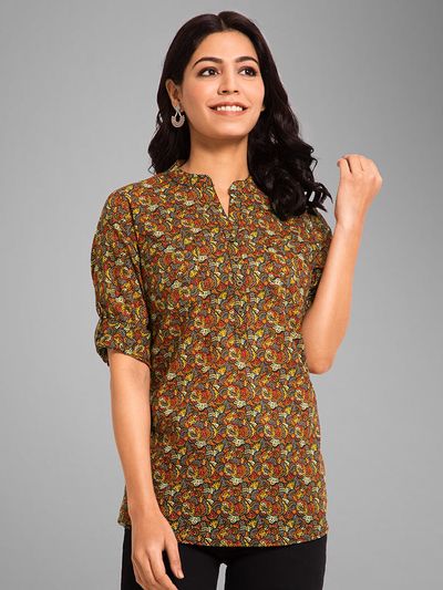 Buy Tribal Printed Multicolored Short Kurti Online in India -Beyoung