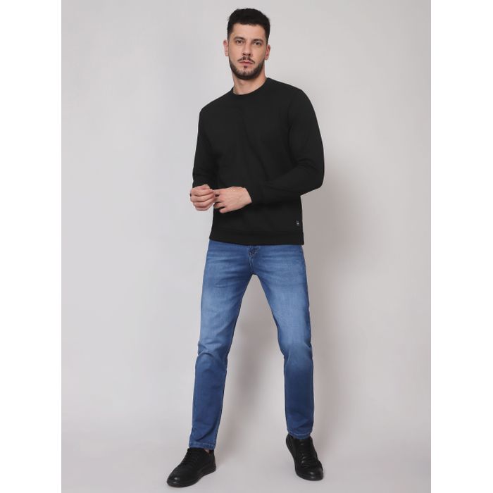 Buy Night Blue Cotton Knitted Jeans Online in India -Beyoung