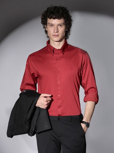 Buy Red Satin Shirt for Men Online in India -Beyoung