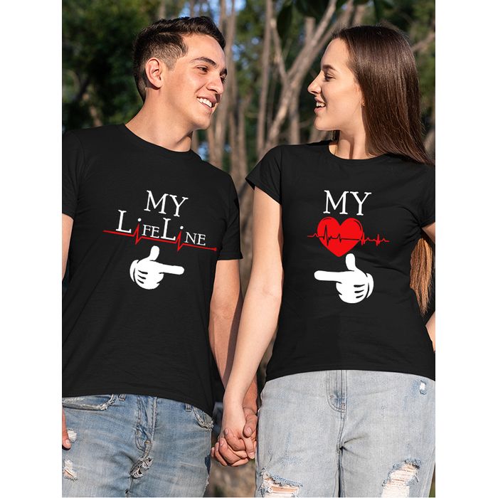 Buy Life Line Couple T Shirts Online India - Beyoung