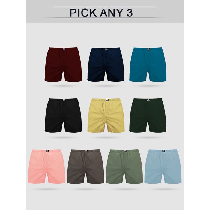 Buy Pick Any-3 Plain Mens Boxer Combo Online in India at Beyoung