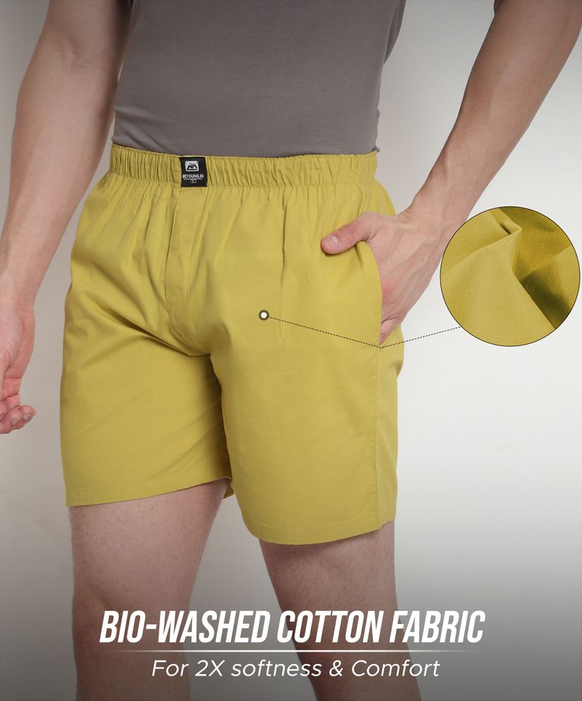 Buy Plain Black and Sage Green Mens Boxer Combo - Pack of Two Online in ...