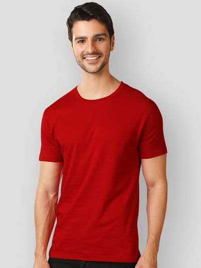 Plain Red T shirt - Buy Plain Red Half Sleeve T shirt Online - BeYOUng
